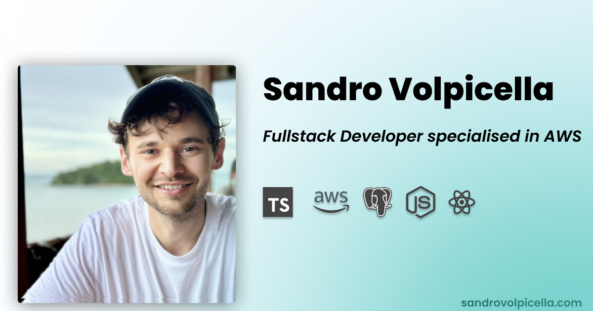 Sandro Volpicella - Fullstack developer, AWS Serverless specialist, Indiehacker